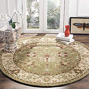 SAFAVIEH Antiquity Collection 6' Round Sage AT21D Handmade Traditional Oriental Premium Wool Area Rug