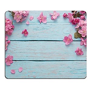 Mouse Pad, Square Mousepad, Non-Slip Rubber Base Mouse Mat, Waterproof Gaming Mouse Pad for Wireless Mouse, Computers, Laptop, Office, Home (Flower Petals on The Table)