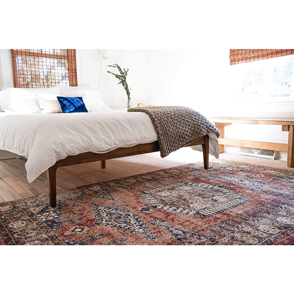 Unique Loom Utopia Collection Area Rug - Larissa (3' 3" x 5' 3" Rectangle, Terracotta/ Blue)