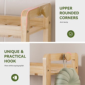 AmazerBath Bamboo Over The Toilet Storage Shelf - 2-Tier Bathroom Organizers and Storage Shelves, 2 in 1 Dual Stable Above Over Toilet Bathroom Shelf Home Storage Rack for Small Bathroom, Space Saver