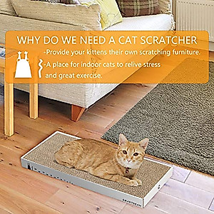Cardboard Scratcher Pad Scratching post:Smartbean Cat Scratch Pad,Cat Scratching Post with Durable&High Density Cardboard, Indoor Toy for Cat, Double-sided Design For double life (16.5x7.9x1.2 inches)