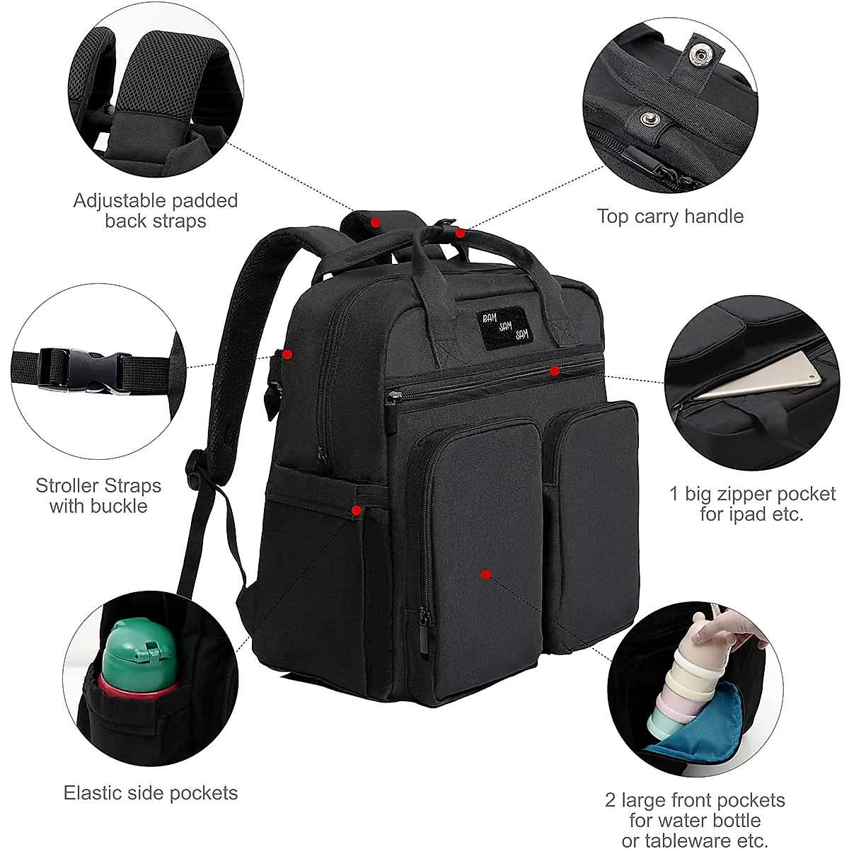 Suavezilla Mini Belt Bag Waist Small Pouch with Strap Fanny Pack Crossbody Bag for Women Bum Bag for Workout Sports Traveling Walking Running Hiking Cycling Shopping Hiking,Nylon Waterproof,Black