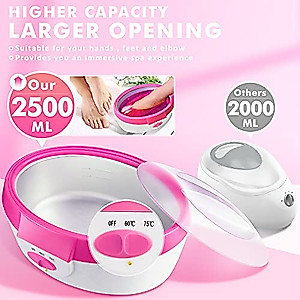 Paraffin Wax Machine for Hand and Feet - Paraffin Wax Bath Ejiubas Quick-Heat Paraffin Wax Warmer with 2.2lb Paraffin Wax 2 Mitts Booties for Moisturizing Hand and Feet and Soothing Arthritis