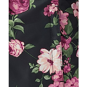 The Children's Place,Heavy 3 in 1 Winter Jacket, Wind-Resistant Water-Resistant Shell, Fleece Inner,Kelly Floral_Black | LOTUS FLOWER,Large (10/12)