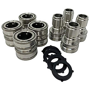 ESSENTIAL WASHER Garden Hose Quick Connect Hose Fittings - 3/4 Inch Stainless Steel Water Hose Quick Connect Set - Garden Hose Connector Set, Pressure Washer Adapter, Great For RV or Pressure Washer