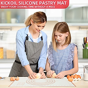 Silicone Pastry Mat 2 Pack Non Stick Baking Mat with Measuremenst 16" x 12" Small Non Slip Silicone Baking Mat for Fondant/Rolling Dough/Pie Crust/Cookies/Pizza/Bread BPA Free Kneading Mat