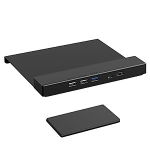 AQQEF Steel Monitor Mount Reinforcement Plate with USB Port and Type-C Charger Port for Most Desk Monitor Arms