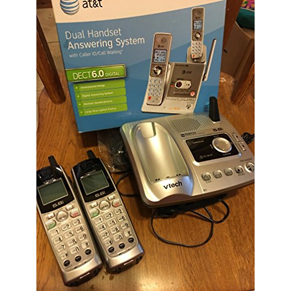 AT&T SL82218 DECT 6.0 Digital Dual Handset Answering System - Titanium and Carbonite