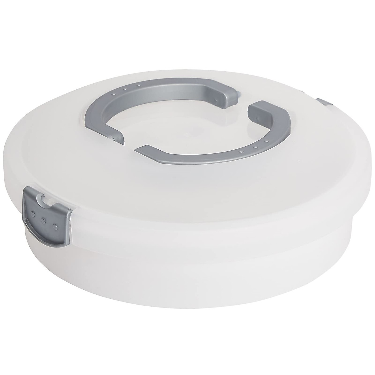 Juvale Round Dessert Carrier with Lid and Handle, 12 Inch Container for Cheesecake, Pie, Cupcakes (White, 12x4in)