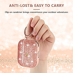 Maxjoy for Apple Airpods Pro 2nd Generation Case Cover 2022， Bling Sparkle Luxury Glossy Hard Shell Cover Scratch Drop Proof,Protective Case Glitter for Women Girl Airpod Pro 2 Case - Golden