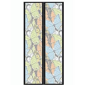 Total Vision Butterfly Pattern - Quick Install Mesh Magnetic Screen 40” x 85.5” - Helps Keep Bugs & Insects Out - Perfect for Single Doors Leading to your Porch or Patio - Folds for Easy Storage