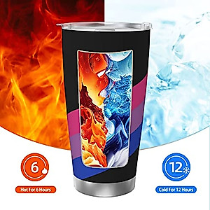 SDERDZSE Lgbtq Bisexual Pride Tumbler 20oz Coffee Cup Insulated Tumblers Stainless Steel Tumbler With Lid Coffee Travel Mug For Home Outdoor