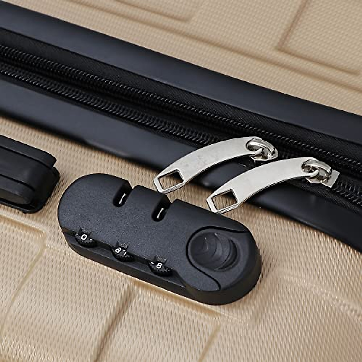 22 Inch Hardside Expandable Luggage ,Carry On Luggage With Spinner Wheels,Travel Suitcase Champagne (ABC1238)