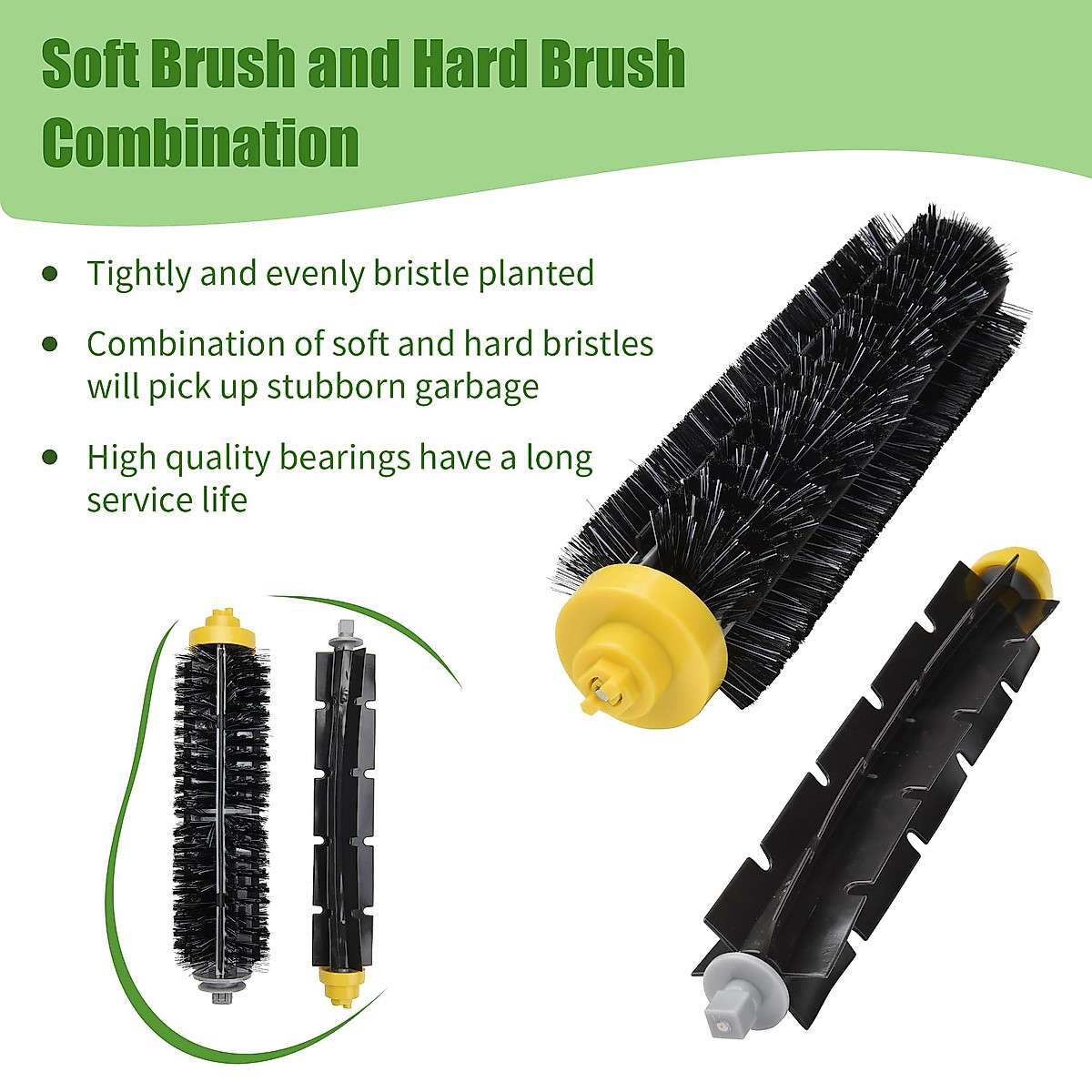 LOVECO Replacement Parts Kit for iRobot Roomba 600 Series 694 692 690 614 680 660 651 650 & 500 Series 595 585 564 552,3 Filter,3 Side Brush,1 Pairs Bristle and Flexible Beater Brush