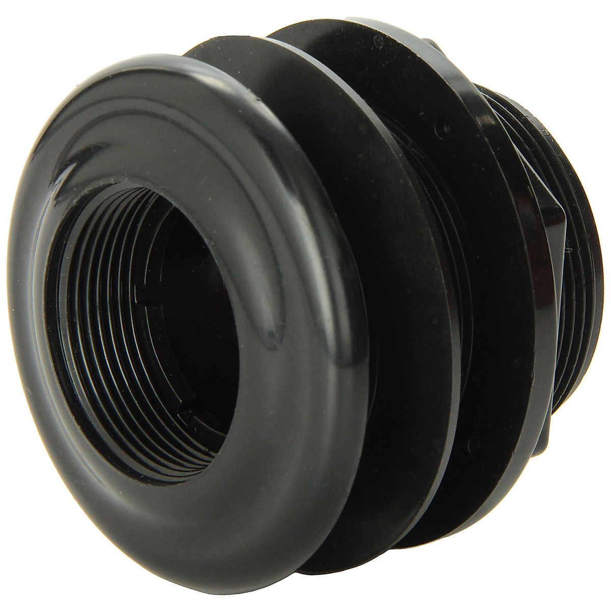 Lifegard Aquatics Standard Threaded Bulkhead Kit for Fish Aquariums – High-Impact Resistant PVC – Includes Bulkhead Fitting, Gasket, Lock Nut – Jet Black – 1-1/2 Inch