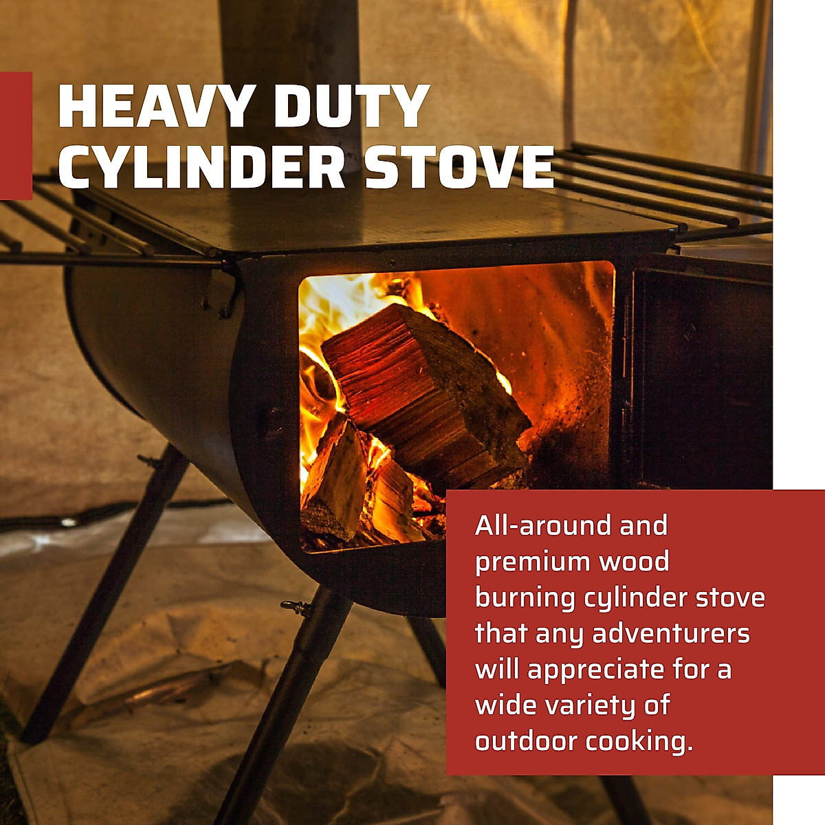 Camp Chef Alpine Heavy Duty Cylinder System - Wood-Burning Stove System for Wall Tent Camping - Camping Gear