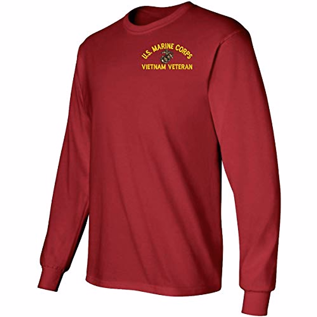 U.S. Marine Corps Eagle Globe and Anchor Vietnam Veteran Long Sleeve T-Shirt Cardinal Red