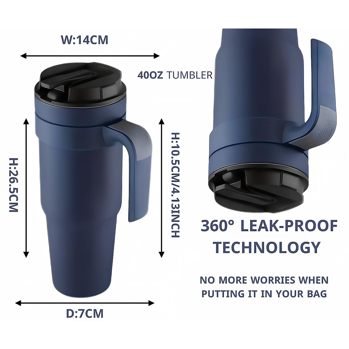 Sama Goods Cafeteria Coffee Mug with Handle for Hot and Cold Drinks, Travel Mug (auter space blue), 40 OZ, FC094