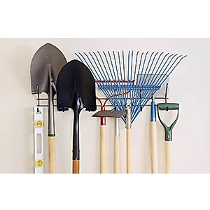 ClosetMaid Wall Mount Garage Tool Organizer Rack, Long Handle, 35538, Silver