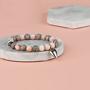 Healing Bracelets for Women, Healing Prayers Amethyst Beads Cystal Bracelet Anti Anxiety Bracelet Get Well Gift for Women After Surgery for Women Feel Better Gifts (Pink Zebra Jasper beads)