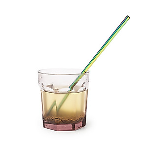 Stainless Steel Straws Iridescence Colors, Fits 30 oz Tumbler, Extra Long Reusable Ecofriendly (30oz, Straight)