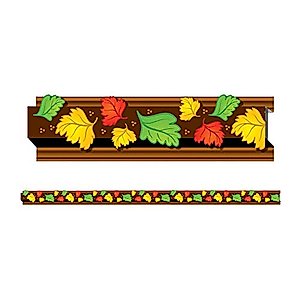 Carson Dellosa – Autumn Leaves Pop-Its Straight Borders, 3D Fall Classroom Décor, 8 Strips