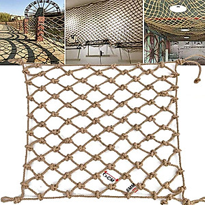 RZM Children's Stair Safety Net, Hemp Rope Net,Fence Net,Climbing Net,AntiFall Net,Vintage Decorative Net,Swing Hammock,Diameter 6Mm Mesh 6Cm Child Safety Netting for Balcony