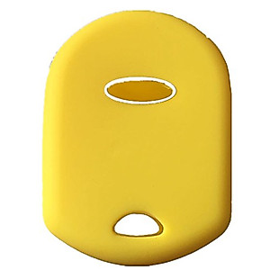 KAWIHEN Silicone Key Fob Cover Compatible with Ford Lincoln Mercury 4 buttons OUCD6000022 164-R8046 164-R7040 CWTWB1U722 (Yellow)