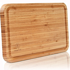 Extra Large Bamboo Cutting Boards with Small Bamboo Cutting Board with Juice Groove