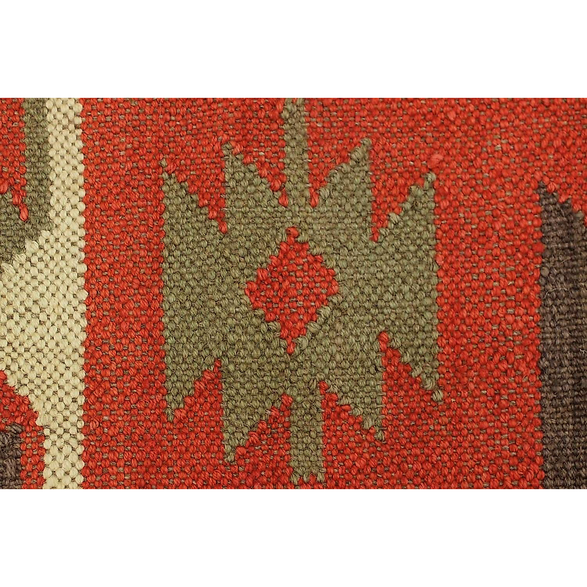 RamVicraft 6x9 Kilim Wool Jute Rug, Natural Handmade Area Rug for Bedroom, Living Room, Dining Room, Hallway, Office, Kitchen, Entryway Carpet for Decorative Use (D-1)