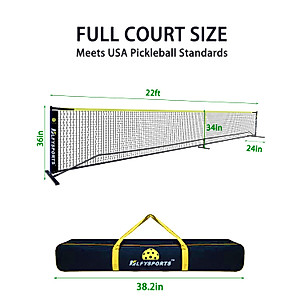 Pickleball Set with Net, Portable Indoor and Outdoor Pickleball Net System with Paddle Set of 4, Stable Pickle Ball Nets for Driveway Easy Assembly