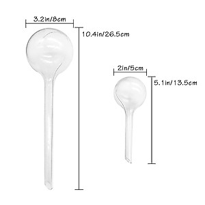 Irrmshr 10 Pack Clear Plant Watering Globes,Plastic Self Watering Bulbs for Indoor Plants,Garden Water Device Automatic Plant Waterer Indoor Outdoor