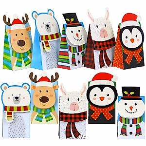 Iconikal Christmas Die-Cut Flip Over Treat & Gift Bags, 20-Count