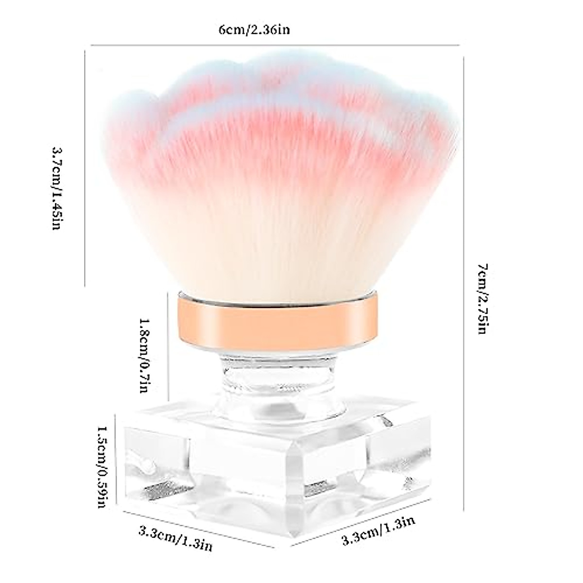 ANGNYA Dust Brush for Acrylic Nails, Pink Rose Soft Brush Nail Art Dust Powder Remover Makeup Brushes Manicure Brush Clean Up Tools Nail Art Brush