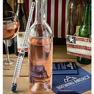 Thermo-Hydrometer ABV Tester Kit Triple Scale for Beer/Wine - Pro Series American-Made Specific Gravity Hydrometer with Thermometer Temperature Correction, N.I.S.T Traceable (KIT)