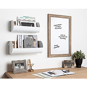 DesignOvation Beatrice Framed Magnetic Dry Erase Board, 18x27, Rustic Brown