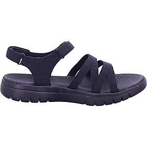 Skechers Women's ON-The-GO Flex Ankle Strap Sandal Sport, Black, 8
