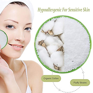 DaskFire Reusable Makeup Remover Pads, Facial Make Up Removal Wipes, Washable Face Cleaning Cloths, Hypoallergenic for Mascara, Eye Shadow, Lipstick, Foundation -3 pcs, 4.5" Dia