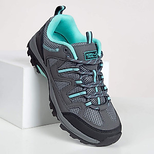 Nord Trail Mt. Evans Women's Hiking Shoes, Trail Running Shoes, Breathable, Lightweight, High-Traction Grip (Charcoal/Mint, 11)