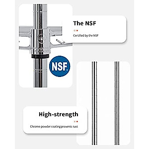 FDW 14''Dx36''Wx72''H 5-Shelf Wire Shelving Large Storage Shelves Adjustable Metal Shelves Heavy Duty Height Commercial Grade Steel Layer Shelves 1250 LBS Capacity,Chrome