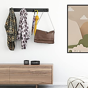 Goplus Garden Tool Organizer, Wall-Mounted Garage Tool Storage Rack with 8 Hooks, 36 Inch Yard Lawn Tool Hanger, Heavy Duty Metal Utility Rack for Shovel, Broom, Rake, Mop, Max Load 330 LBS