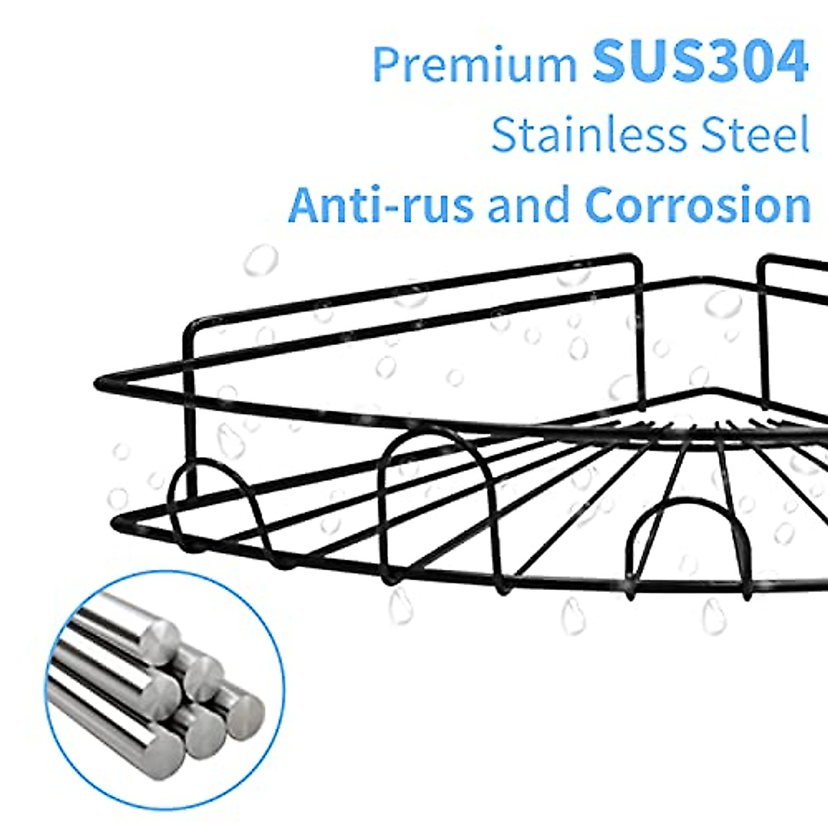 MRINDA 2 PACK Shower Organizer Caddy Hanging Dorm Organizers And Storage Shower Shelf Rack with 8 Traceless Adhesive Hooks