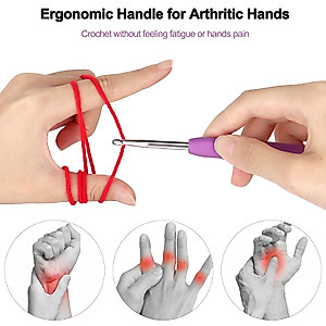 Katech Crochet Hooks Kit with Case, 85-Piece Crochet Hooks Set, Ergonomic Crochet Hook Crochet Needles Weave Yarn Kits DIY Hand Knitting Art Tools for Beginners and Experienced Crochet Lovers