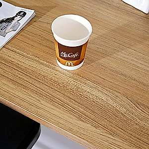 DlandHome 62 Inches Large Home Office Computer Desk, No Install Needed, Composite Wood Board, Folding Dining Table/Workstation, 62 Inches Teak and Black Legs, 1 Pack