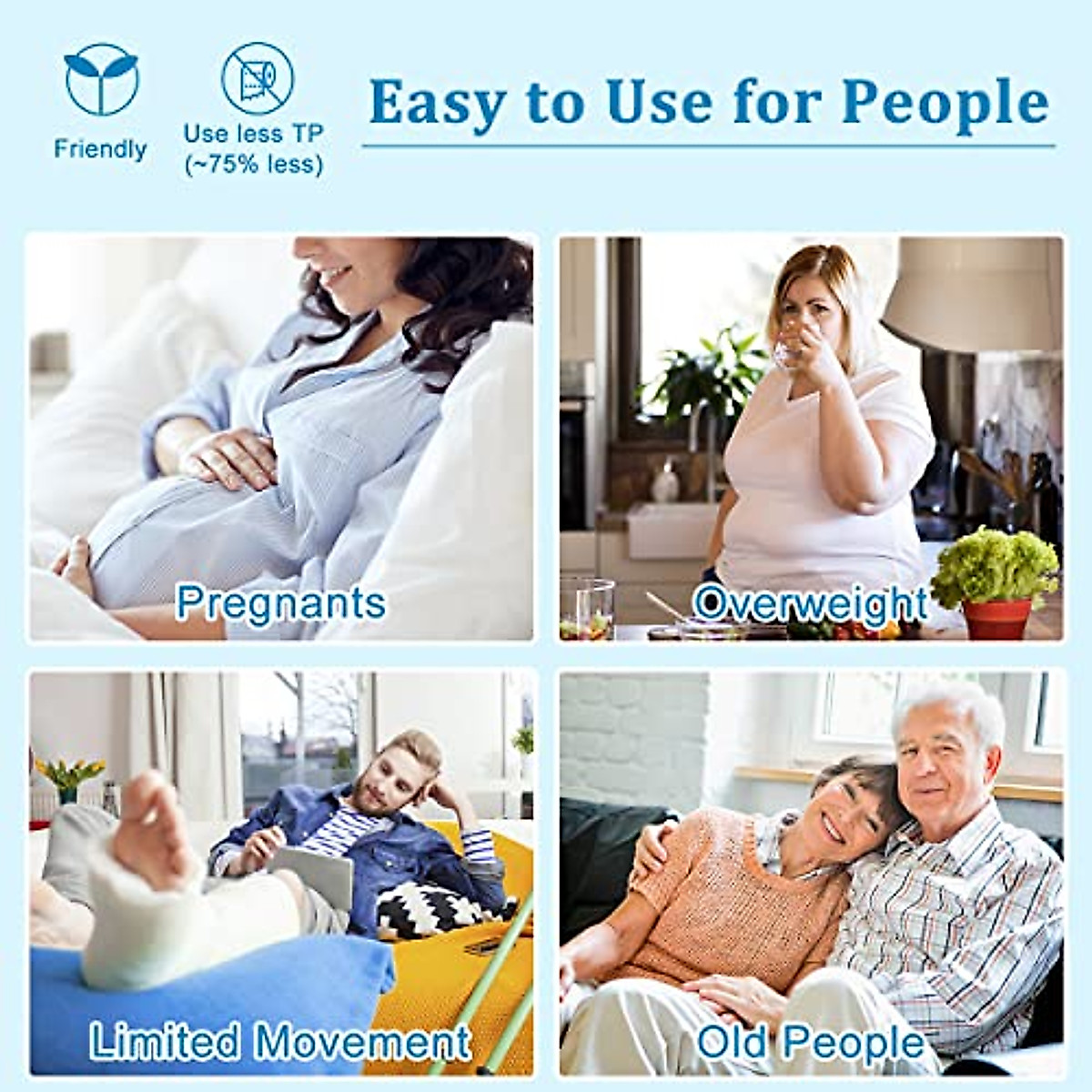 BIEAR Bidet Attachment For Toilet, Ultra-Slim Dual Nozzle Bidet Attachment Adjustable Water Pressure Non-Electric Fresh Cold Water Bidet Toilet Seat Attachment for Feminine and Posterior Wash