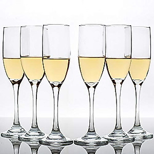 C CREST Set of 12, Champagne Glasses, 6 Ounce Champagne Flute, Lead-free Drinkware, Clear
