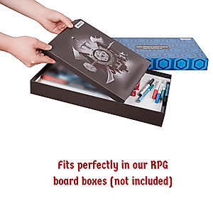 Hexers Game Master Screen, Compatible with Dungeons and Dragons, DND DM Pathfinder RPG Role-Playing, 4 Customizable Panels Inserts Included That Slide into The Pouches, Dry Erase Tracker Sheet