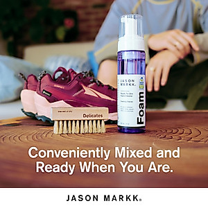 Jason Markk Read-To-Use Foam, Shoe Cleaner, Sneaker Care, Ideal for Footwear, Safe for Leather, Suede, Nubuck, Cotton, Knits, 7oz