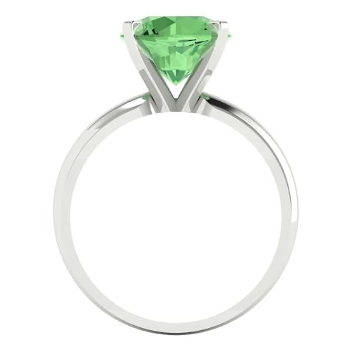 Clara Pucci 2.50ct Round Cut Solitaire Green Simulated Diamond Engagement Bridal Promise Anniversary Ring in 18K White Gold 10.5