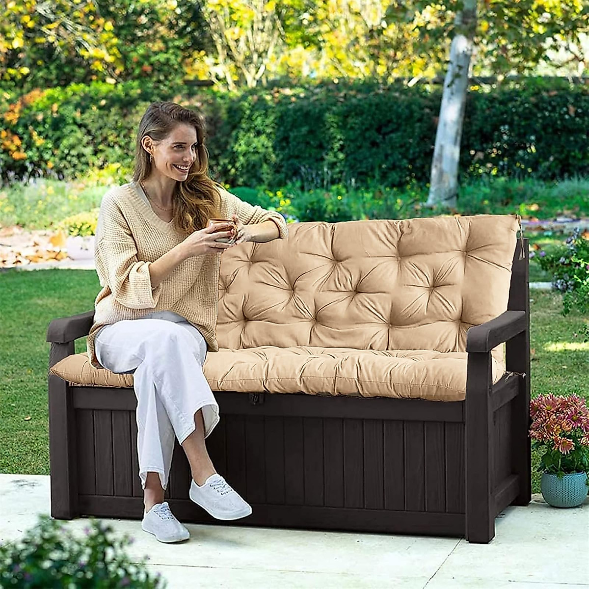 YXMKJOS Swing Cushions - Outdoor Porch & Patio Waterproof Washable 2-3 Seater Replacement Cushions